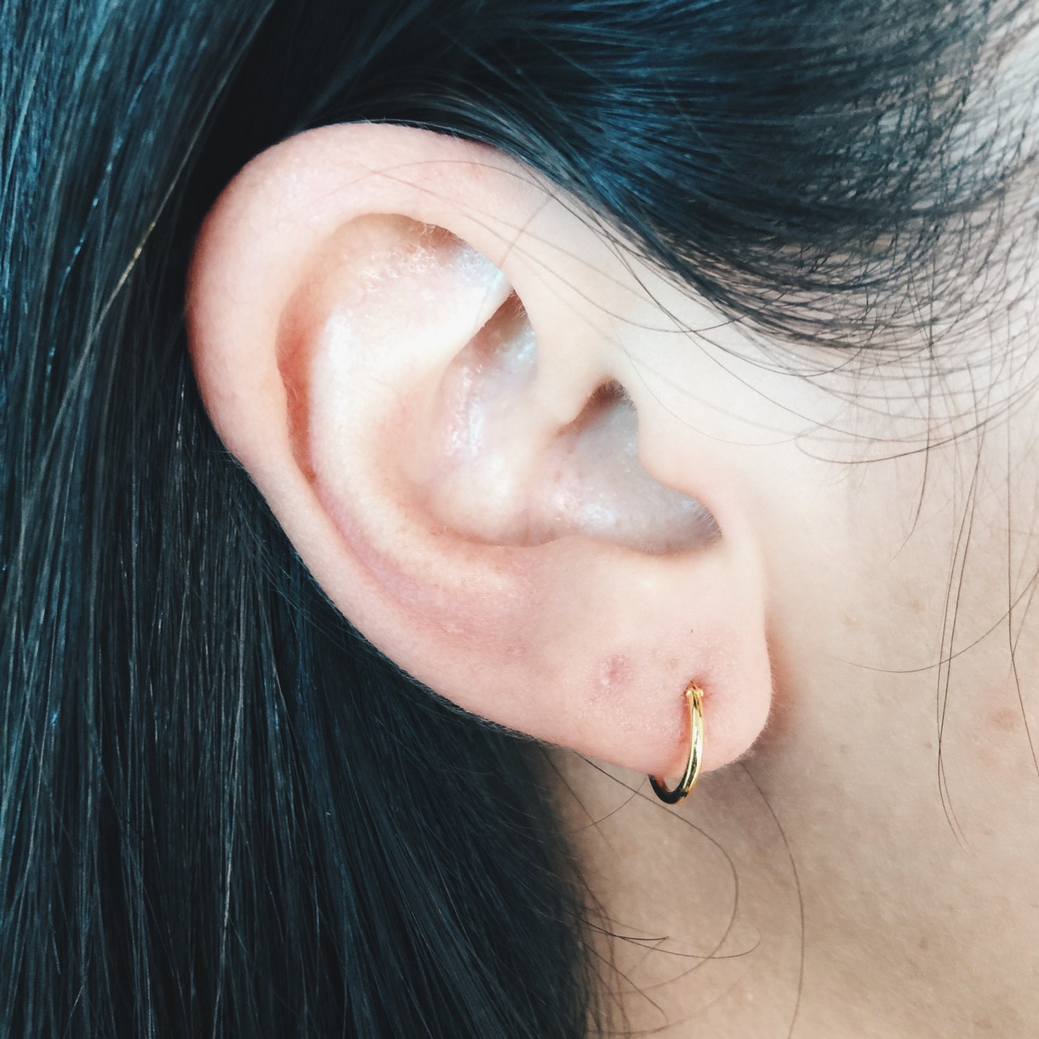 10mm Gold Hoop Earring Tiny Gold Hoop Earring Gold Cartilage 10mm Gold Hoop Earring Tiny Gold Hoop Earring Gold Cartilage