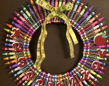 Popular items for crayon wreath on Etsy