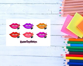 Lip gloss stickers | Etsy