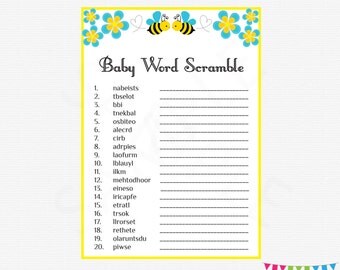 Bee word scramble | Etsy