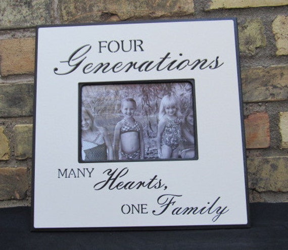 Frame with qoute Four Generations many Hearts one