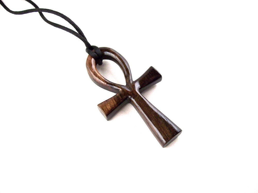 Large Ankh Necklace Pendant Wooden Ankh Necklace Wooden Ankh