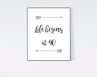 Life begins at 40 | Etsy
