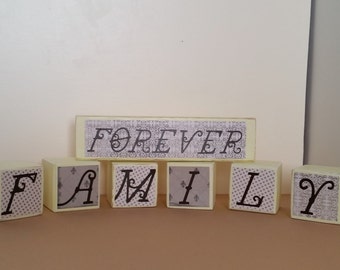 Unique family block letters related items | Etsy