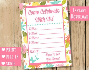 Unique bloom invitation related items | Etsy