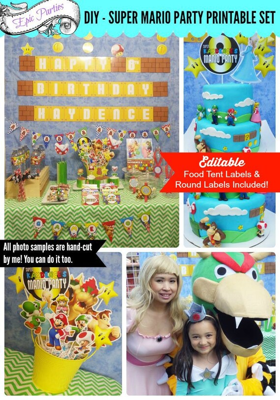 Super Mario Bros Printable | Super Mario Decorations | Mario Party ...