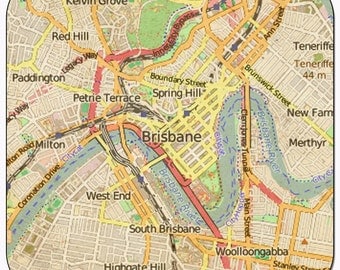 Brisbane map | Etsy
