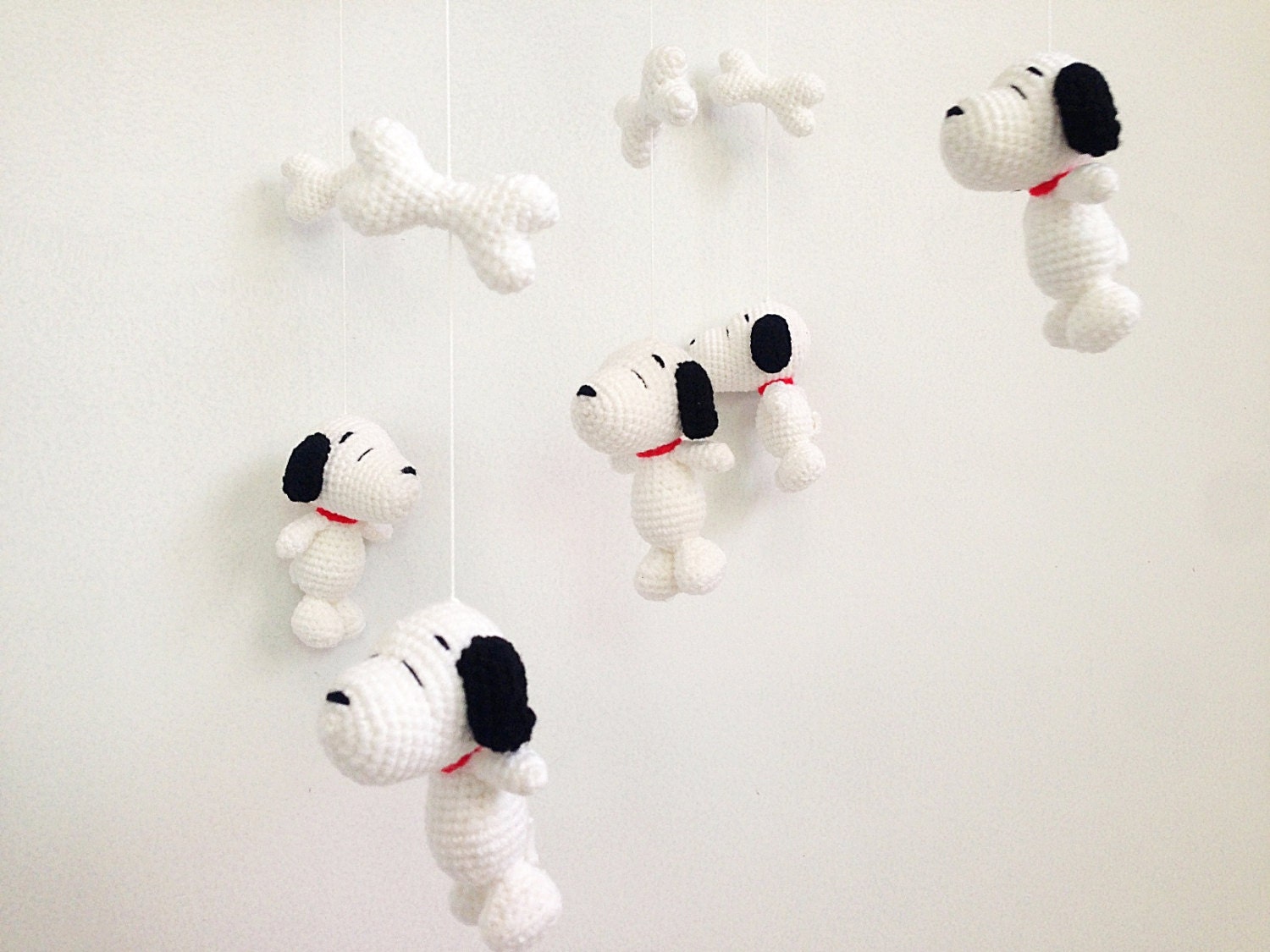 Baby mobile Amigurumi Snoopy Baby Crib mobile Snoopy baby