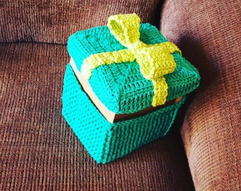 Items similar to Orange Crocheted Jewelry Box on Etsy
