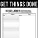 Getting Things Done GTD Capture Sheets Letter