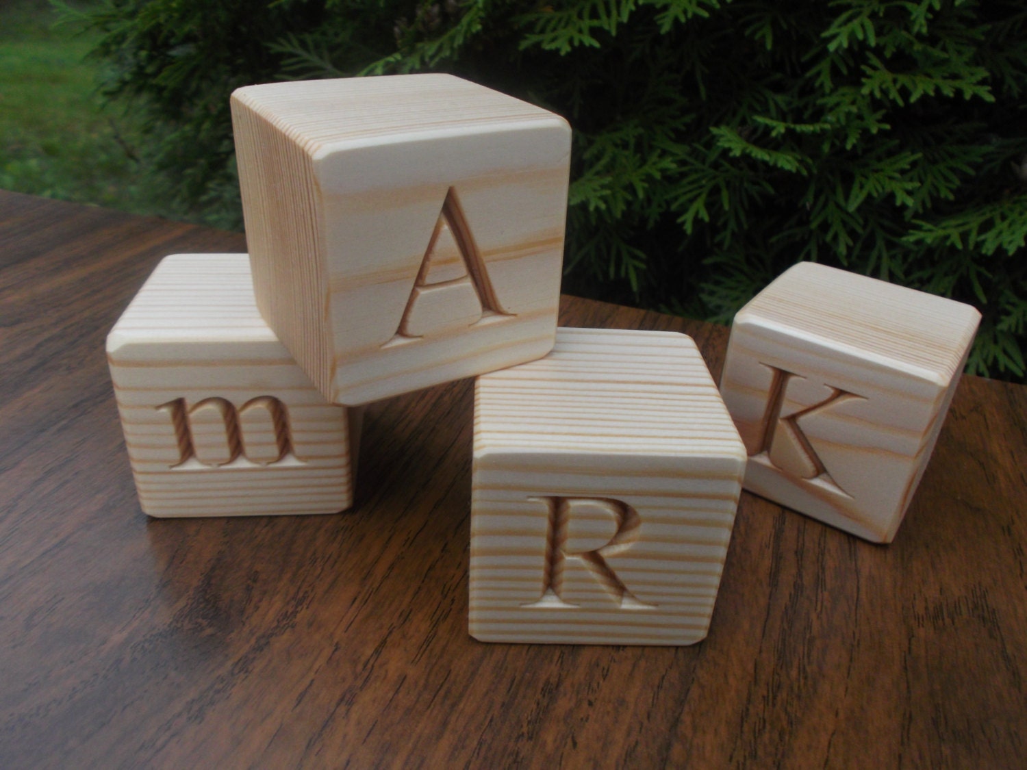 Wooden alphabet blocks 26 English alphabet blocks Baby