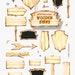 Wooden Signs. Watercolor Clipart wood planks signboards