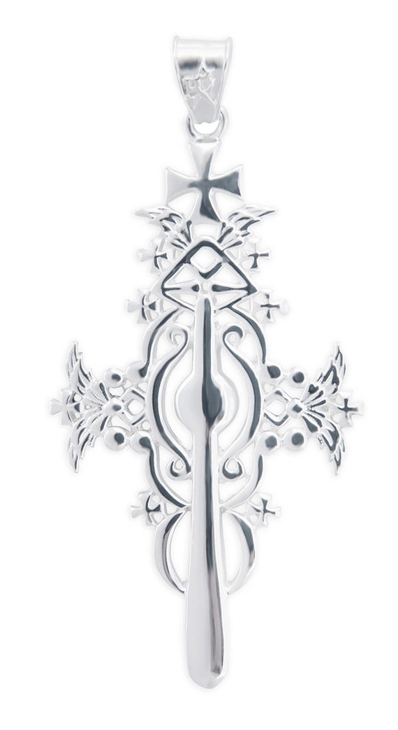 Sterling Silver Endurance Cross Pax Pendant with 18