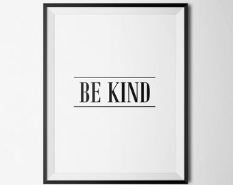 Be kind wall art | Etsy