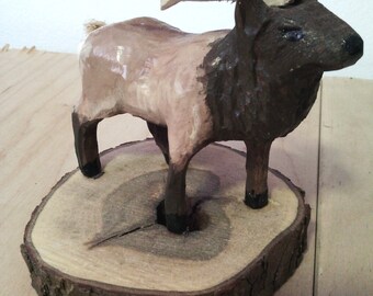 Elk wood carving | Etsy