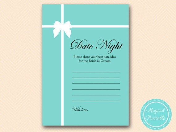 date night card date night idea card and sign Aqua Bridal