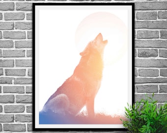Wolf wall decal | Etsy