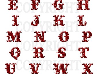 Red glitter letters | Etsy