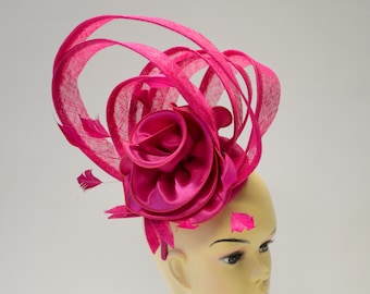 Hot pink fascinator | Etsy