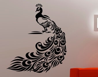Unique peacock wall decals related items | Etsy