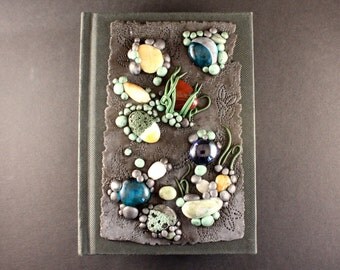 Polymer clay cover notebook cover journal cover Polymer