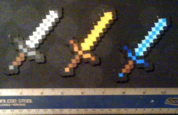 Minecraft Swords & Heart Health Bar Choose from Wood Stone