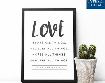 1 corinthians 13 7 | Etsy