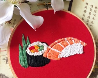 Food embroidery | Etsy