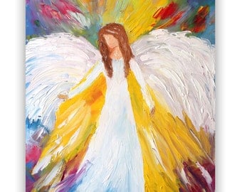 Unique abstract angel art related items | Etsy