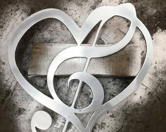 Music note heart | Etsy