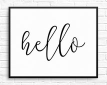 Unique hello sign related items | Etsy