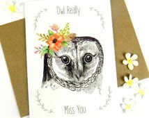 Unique owl miss you related items | Etsy