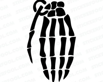 Skeleton hand decal | Etsy