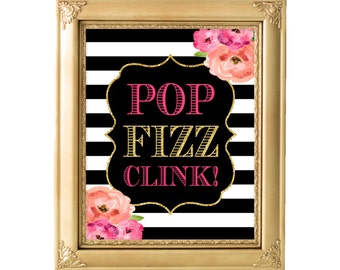Pop fizz clink sign | Etsy