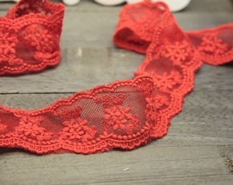 Unique red lace fabric related items | Etsy