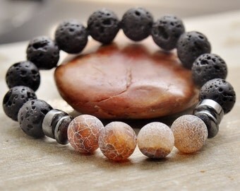 Lava bead bracelet | Etsy