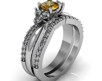 Yellow topaz ring | Etsy