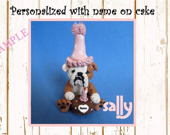 Bulldog cake topper | Etsy