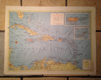 Map Of The Caribbean Sea From The 1700s 114 Map West Indies