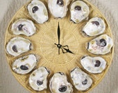 Oyster Shell Wall Clocks Oyster Plates and by ArtOnTheHalfShell