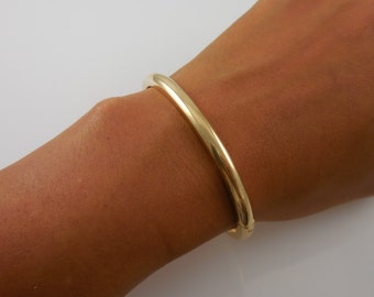 Solid gold bangle | Etsy