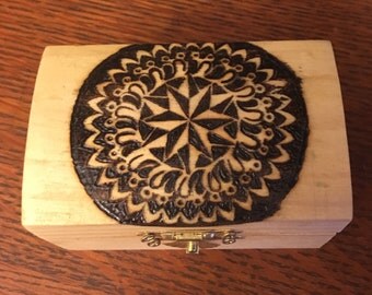 Wood burned box | Etsy