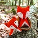 Foxes Sewing Kit Felt Fox Craft Kit Orange Foxes with Tree