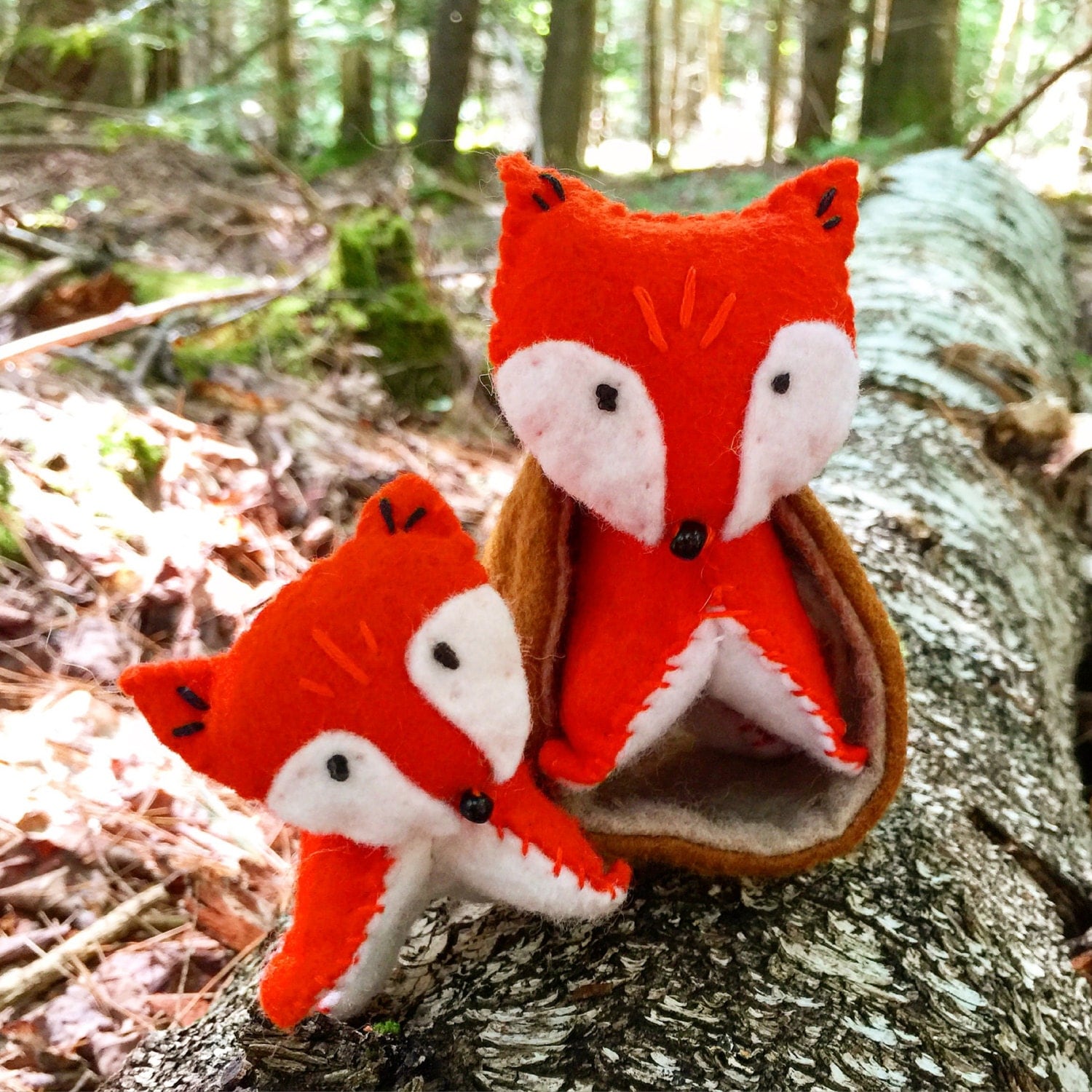 Foxes Sewing Kit Felt Fox Craft Kit Orange Foxes with Tree