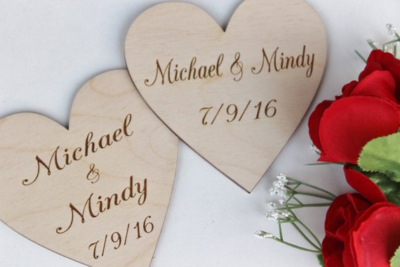 4 Personalized Heart Engraved Heart Personalized by XcaliburInk