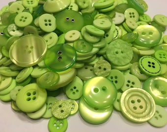 50 piece small to tiny Kelly green assorted acrylic button