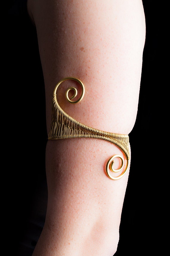 Wire wrap hand made ancient Egyptian style tribal brass arm