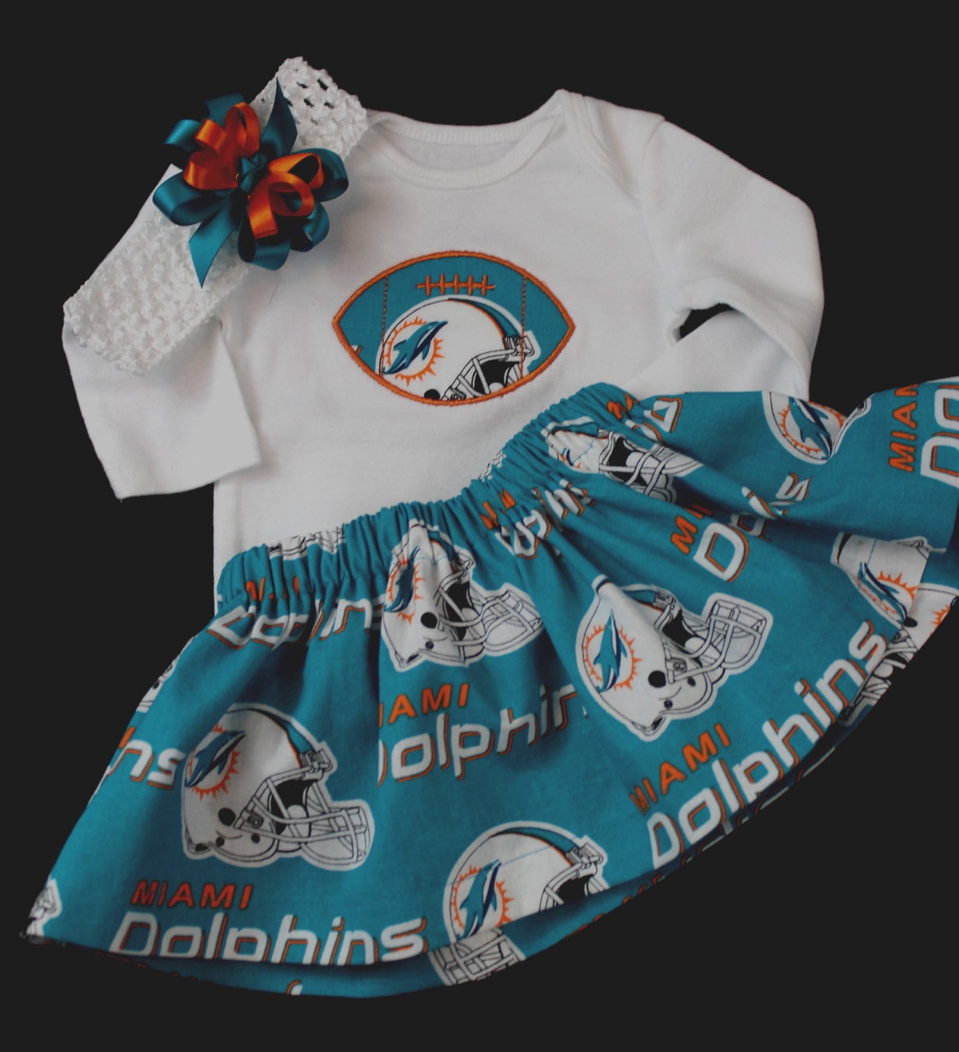 Miami Dolphins 3pc Girls Bodysuit set