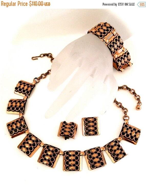 Mid Century Modern Copper Demi Parure by Vintageimagine on Etsy