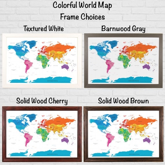 Personalized Colorful World Push Pin Travel by PushPinTravelMaps